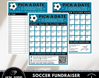Calendar Fundraiser Pick A Date to Donate Soccer Team - Etsy