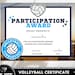 Printable Volleyball Award Templates, INSTANT DOWNLOAD, Editable ...