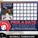 Pick a Date to Donate Baseball Editable Calendar Fundraiser Template ...