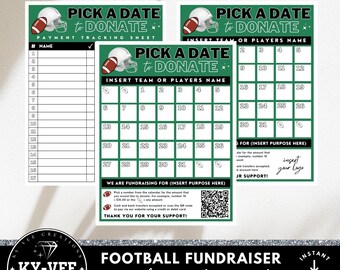 Soccer Calendar Fundraiser Pick a Date to Donate Printable - Etsy