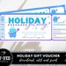 Printable Travel Gift Certificate Template, INSTANT DOWNLOAD, Holiday ...