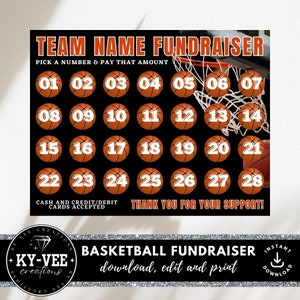 Basketball Fundraiser, Pick a Date to Donate Edit, Printable Clear the ...