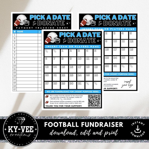 Football Pay the Date Calendar - Etsy