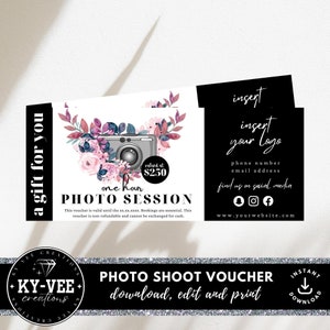 Family Portrait Gift Voucher for Photo Session, INSTANT DOWNLOAD ...