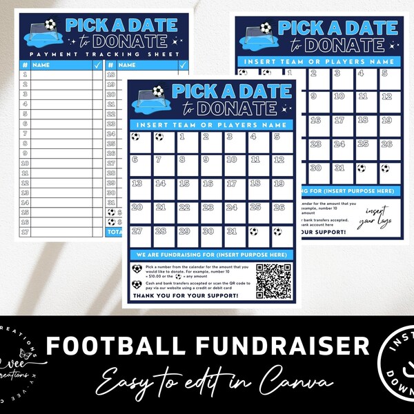 Soccer Pay the Date Template - Etsy