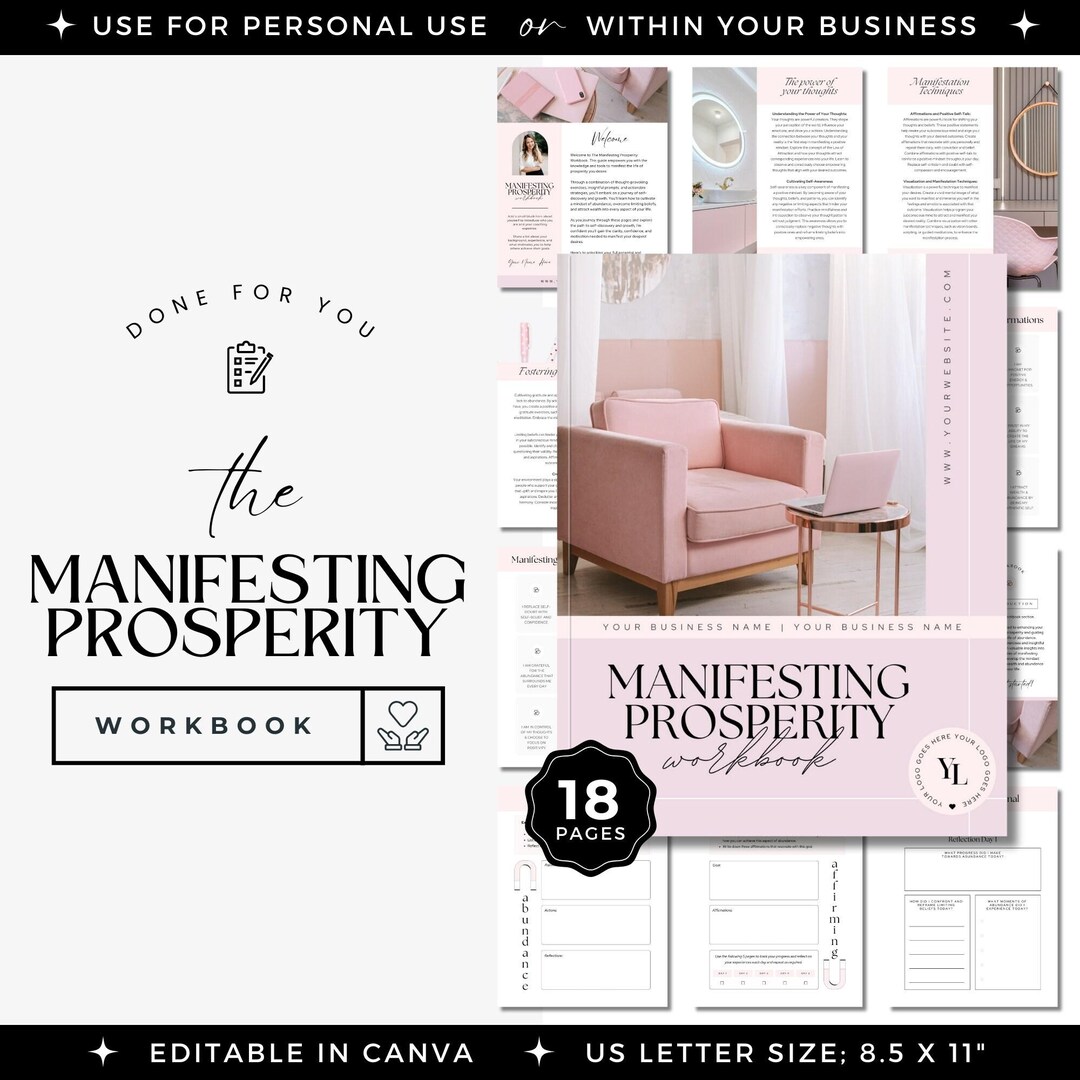 Manifesting Prosperity Workbook, Manifestation Journal, Mindset ...