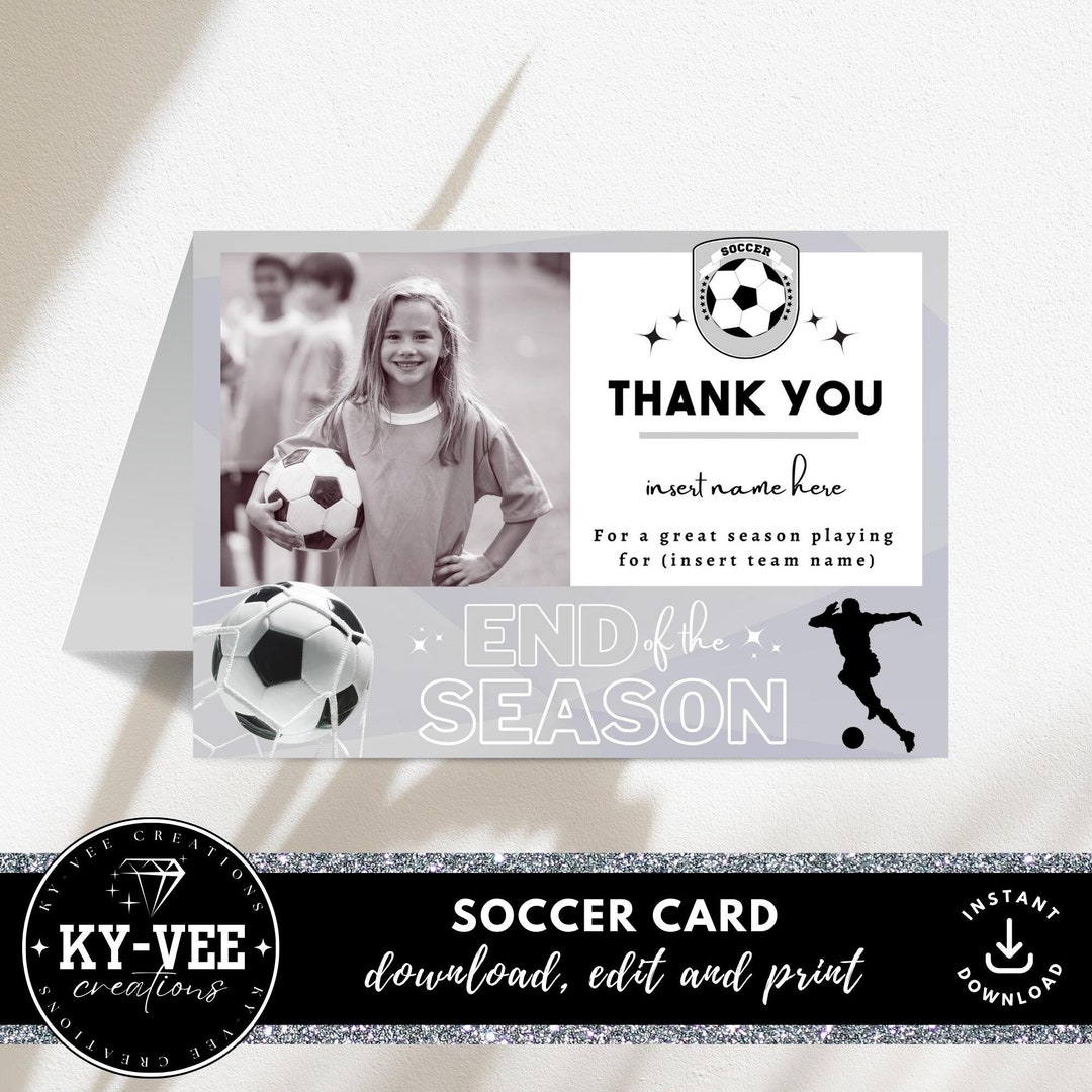 Soccer Card Template Canva, INSTANT DOWNLOAD, Personalized Football ...
