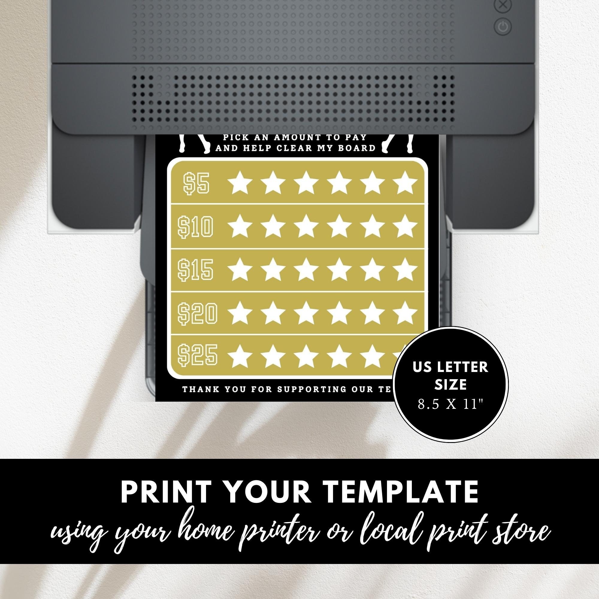 Clear the Board Fundraiser, Sponsor My Cheer Season Template, Black Out ...