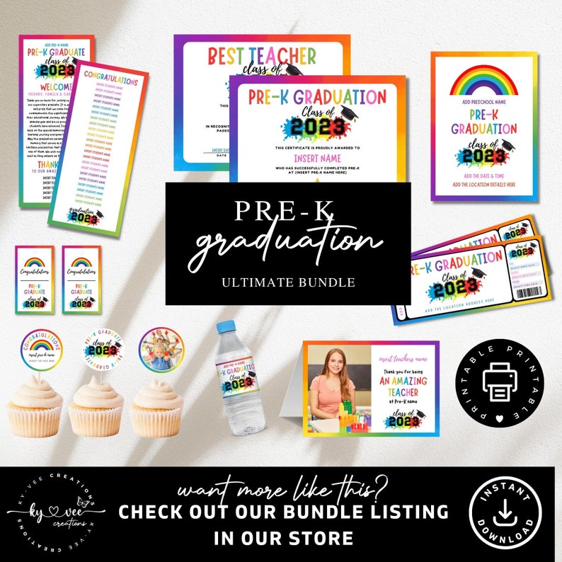 Pre-k Graduation Card INSTANT DOWNLOAD Certificate of - Etsy