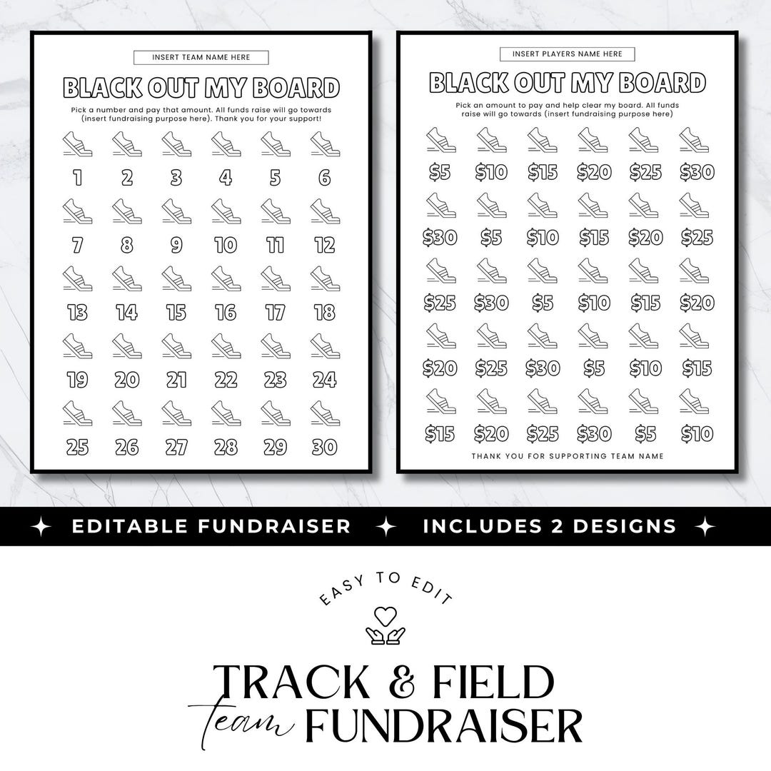 Black Out My Board Fundraiser, Track and Field, Sponsor My Season ...