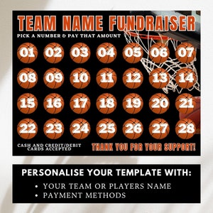 Basketball Fundraiser, Pick a Date to Donate Edit, Printable Clear the ...
