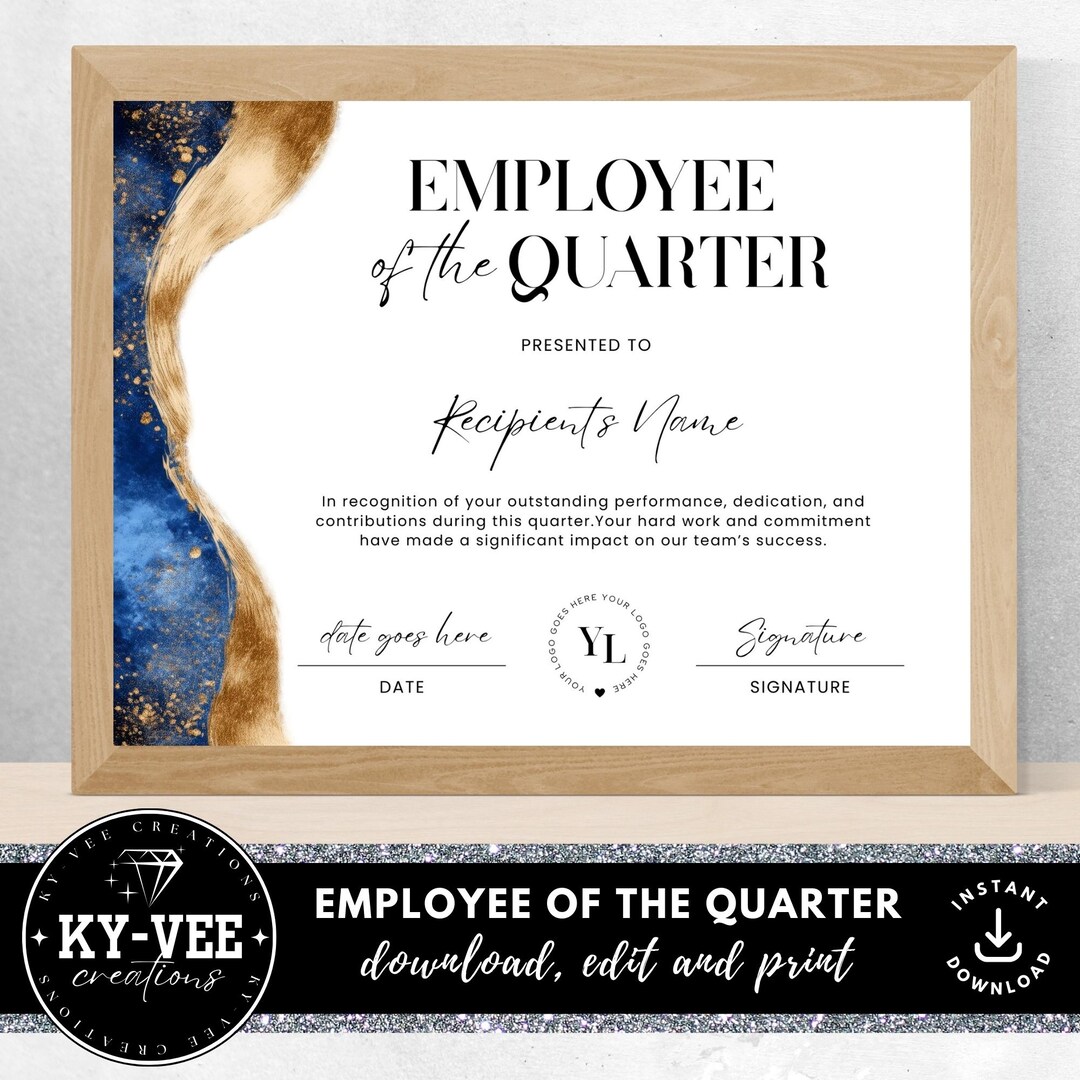 Employee Recognition Certificate Template, INSTANT DOWNLOAD, Printable ...