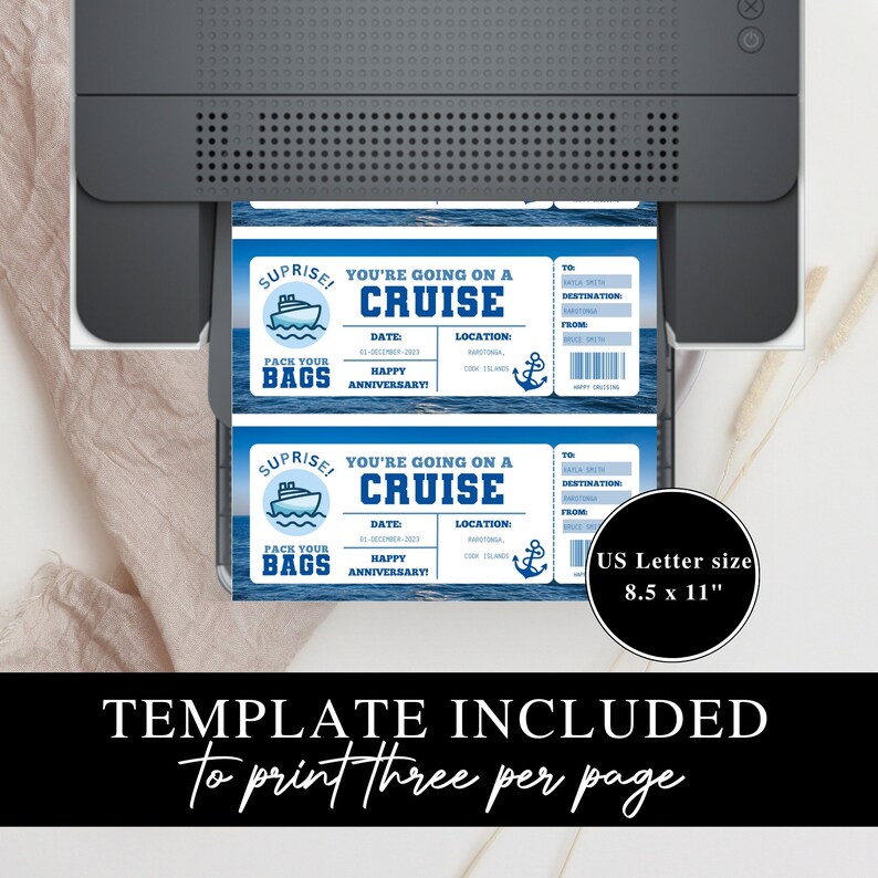 Cruise Boarding Pass Template INSTANT DOWNLOAD Printable - Etsy