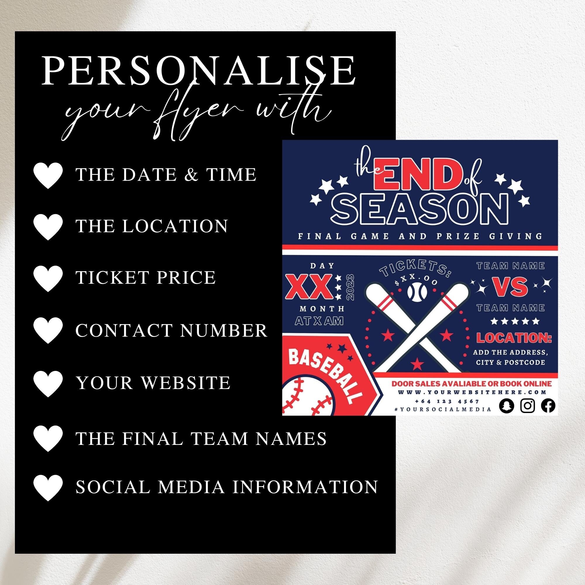 Editable Baseball Flyer Template INSTANT Downloadbaseball - Etsy