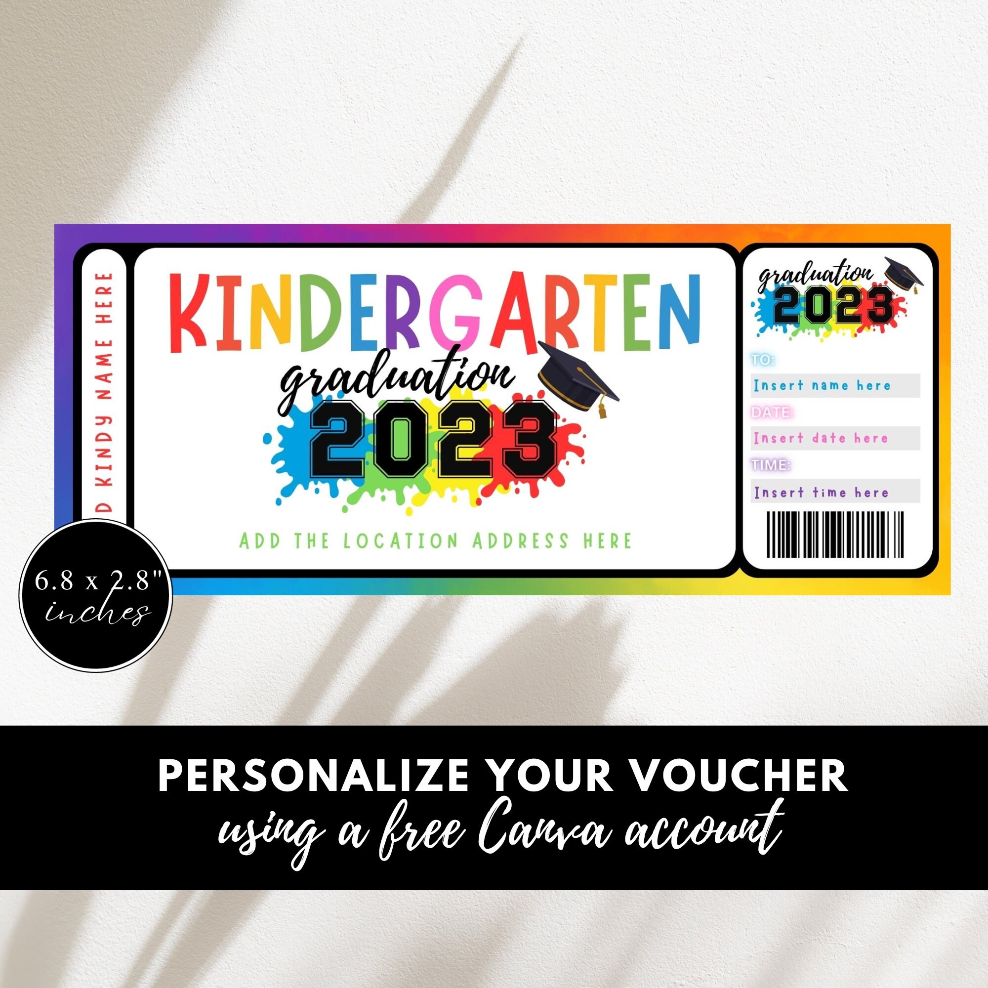 Kindergarten Graduation Invitation Template INSTANT DOWNLOAD - Etsy