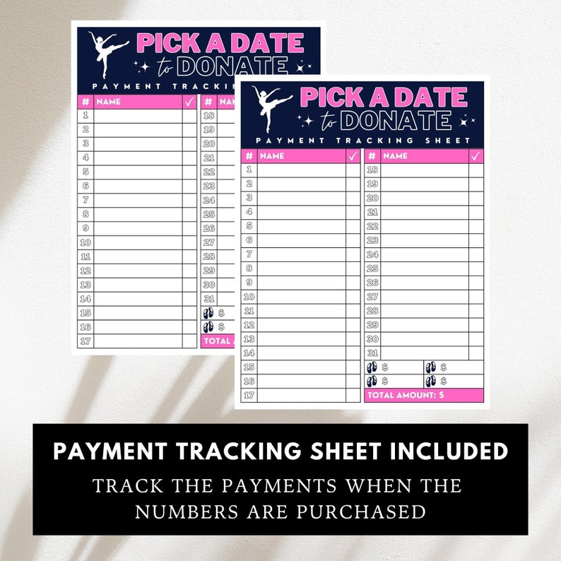 Pick a Date to Donate Dance Calendar Editable Sponsor Package - Etsy