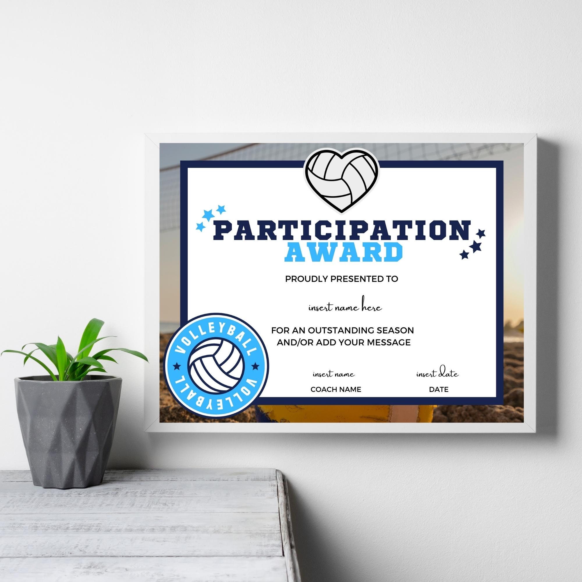 Printable Volleyball Award Templates, INSTANT DOWNLOAD, Editable ...