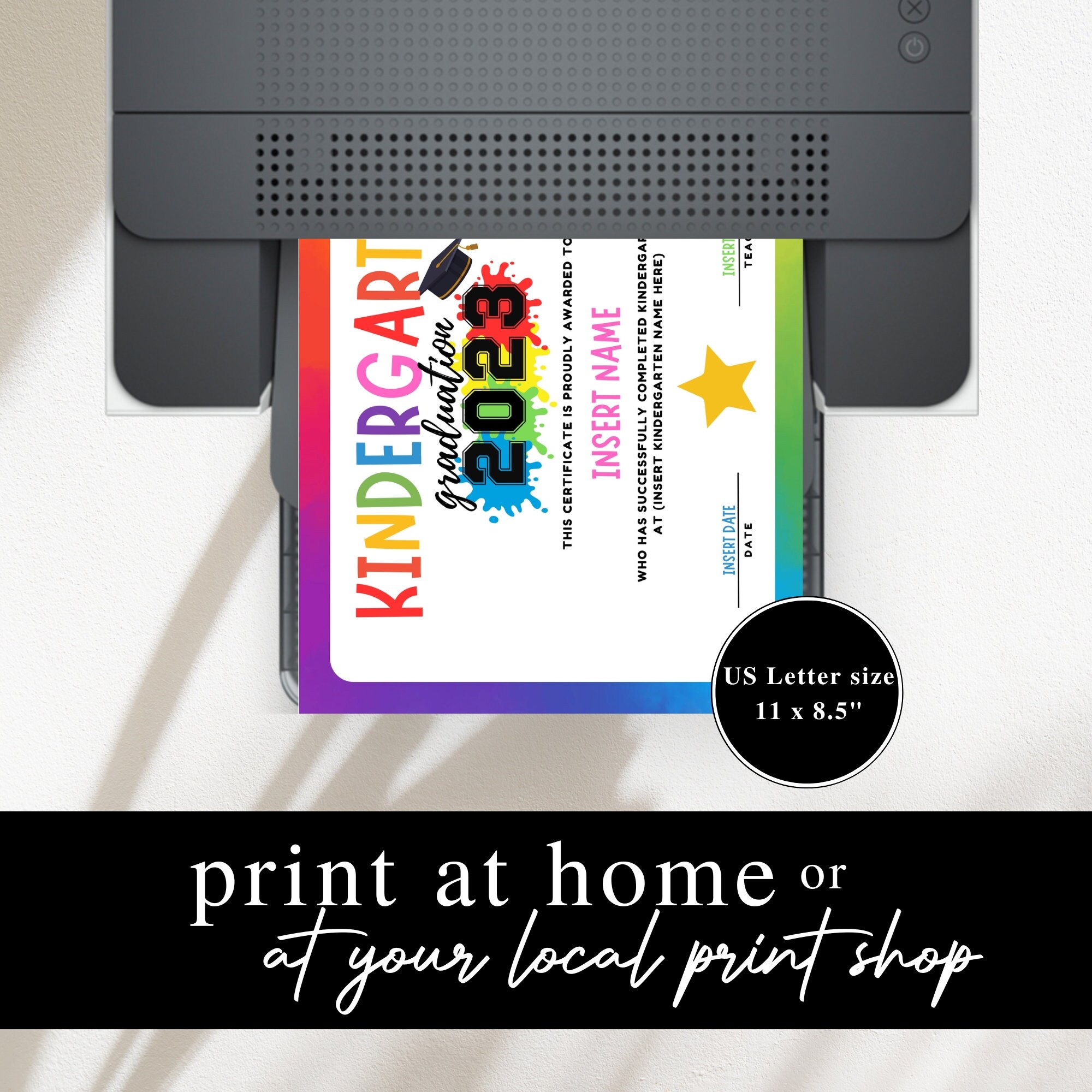 Kindergarten Graduation Certificate Template INSTANT - Etsy