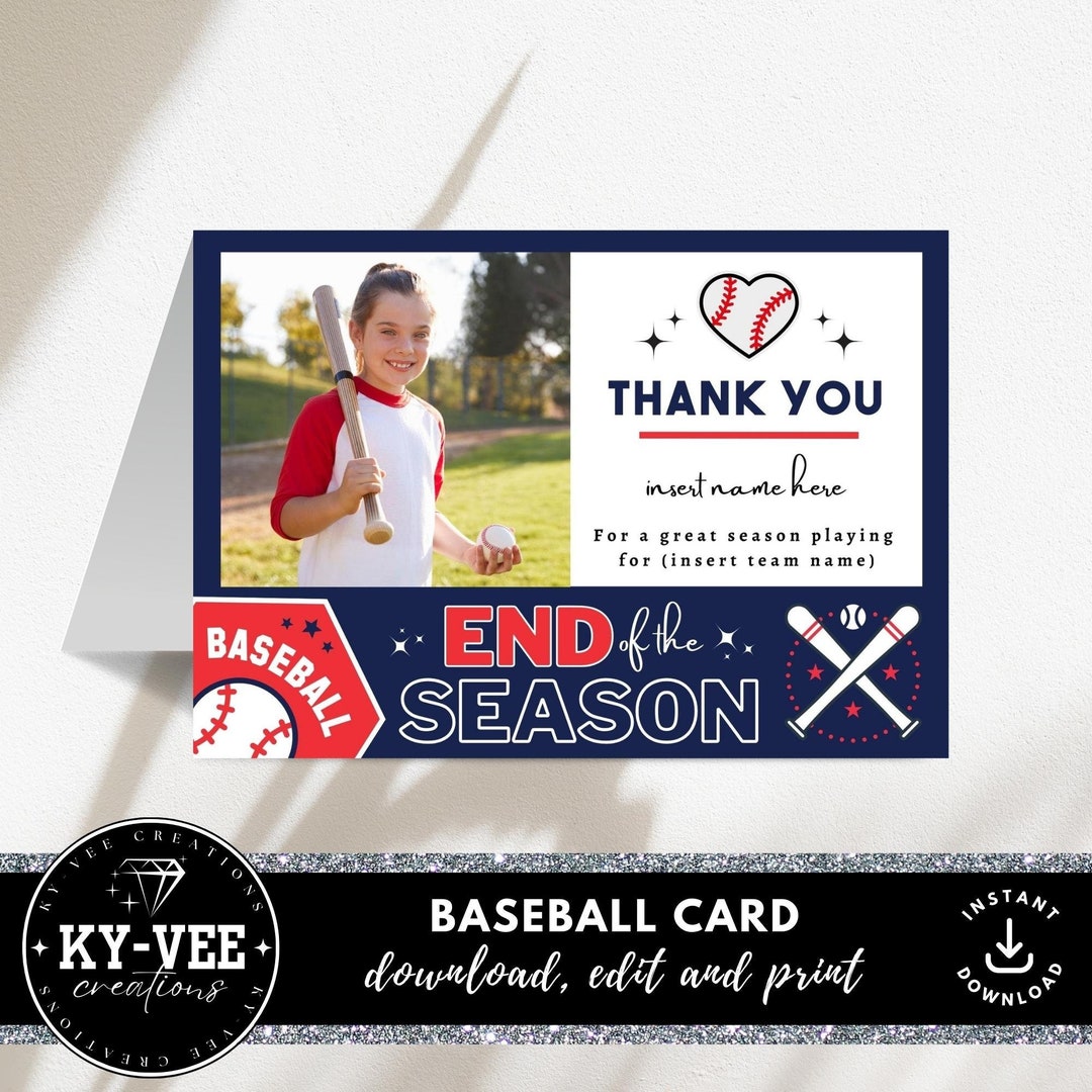 Baseball Card Template Canva, INSTANT DOWNLOAD, Personalized Baseball ...
