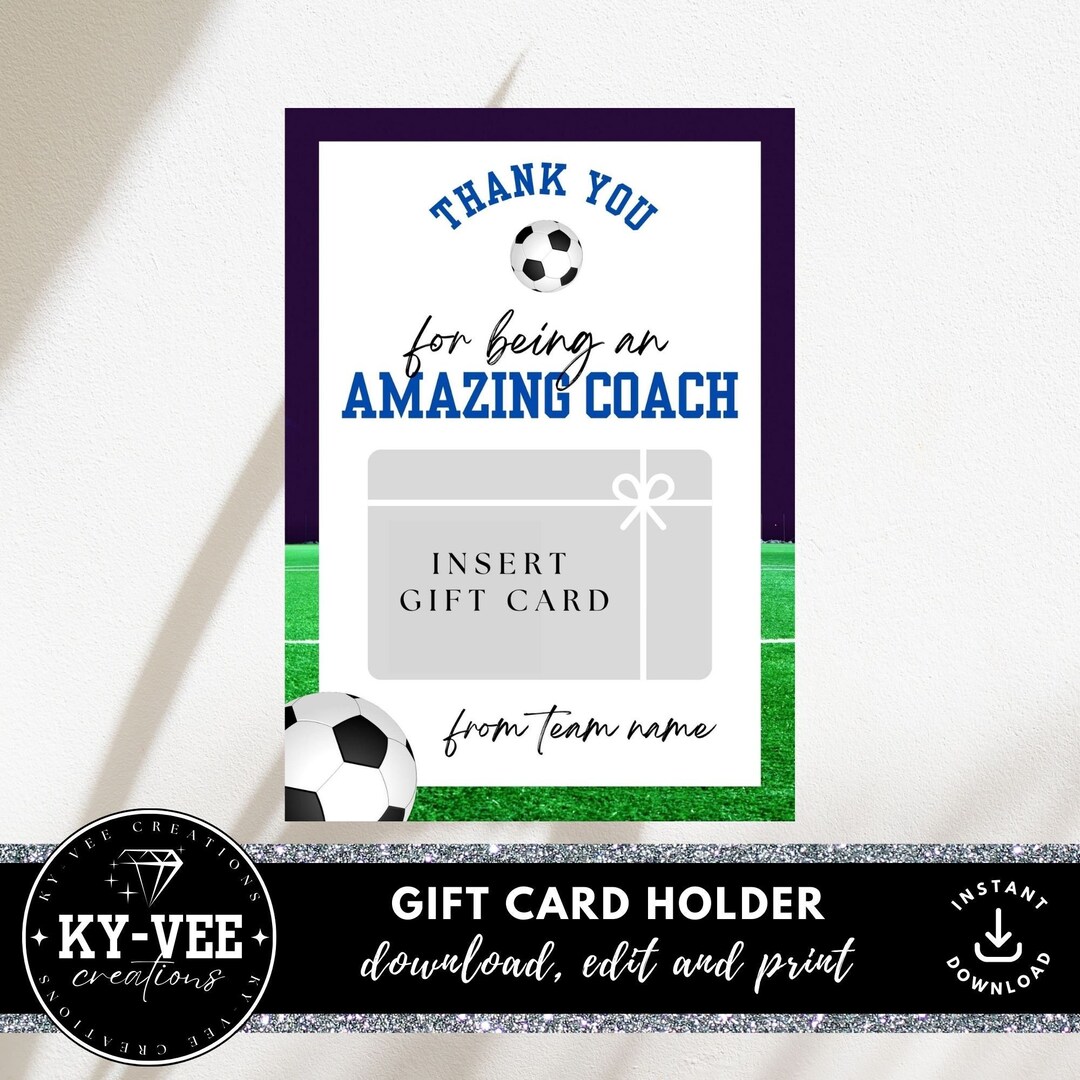 Soccer Coach Gift Card Holder Thanks for the Great Season - Etsy