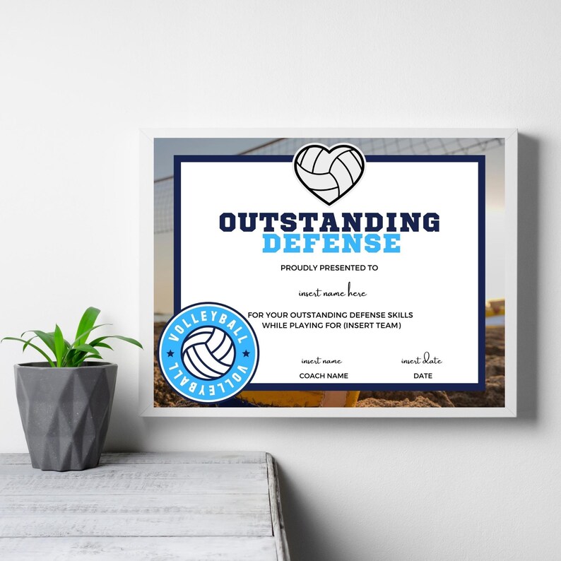 Volleyball Certificate Award Bundle, INSTANT DOWNLOAD, 15 Editable ...