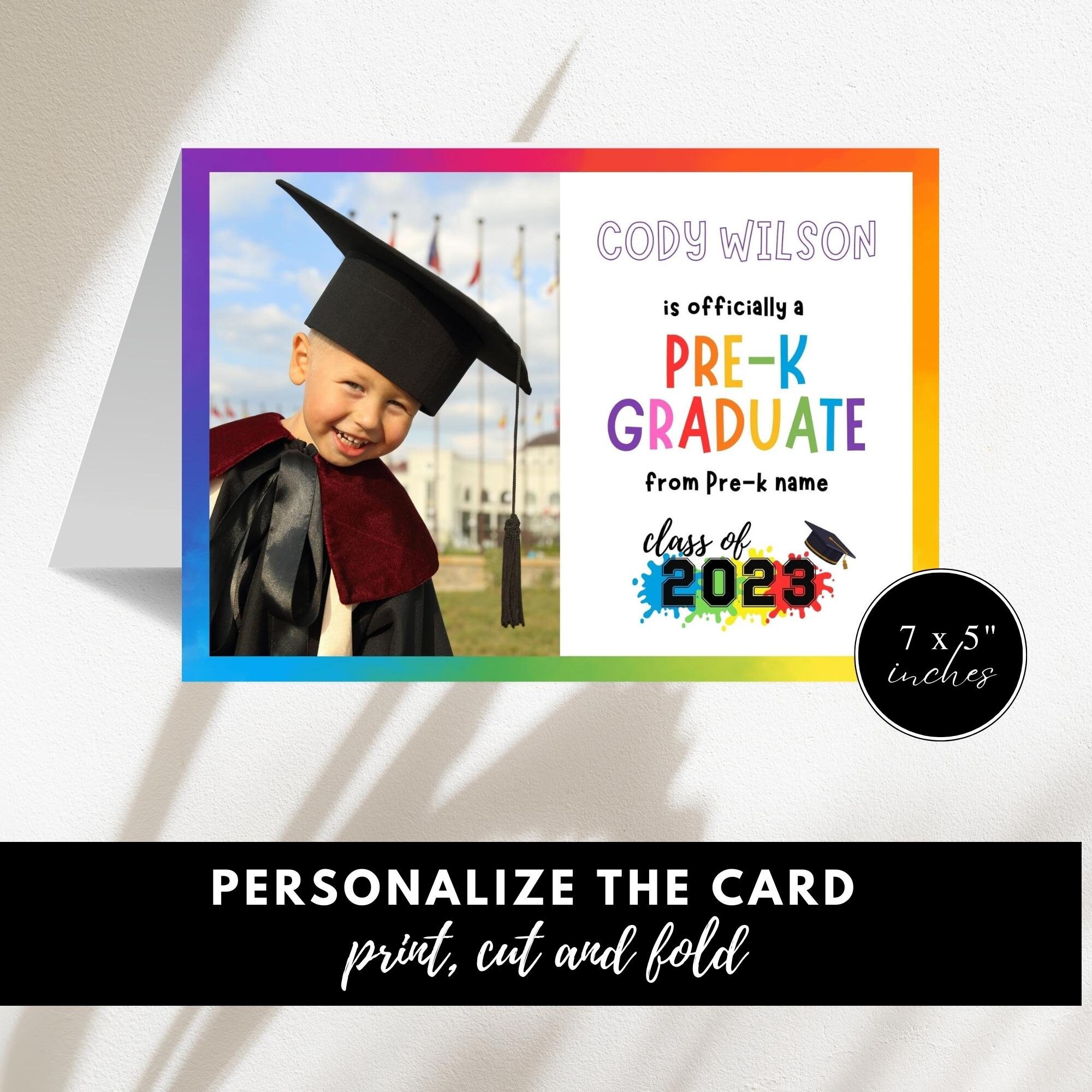 Pre-k Graduation Card INSTANT DOWNLOAD Certificate of - Etsy
