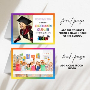 Kindergarten Graduation Card, INSTANT DOWNLOAD, Editable Kindy Graduate ...