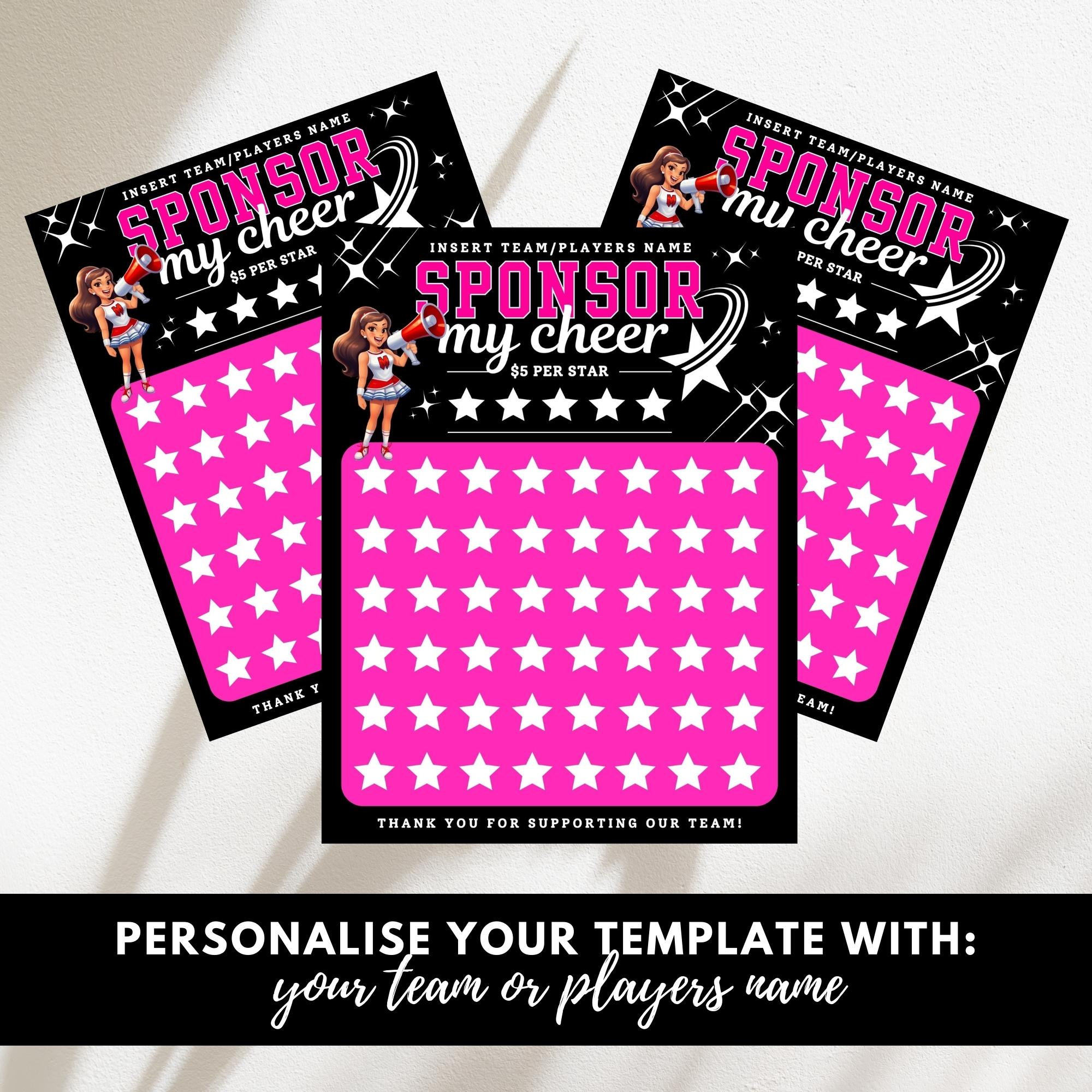 Clear the Board Fundraiser, Sponsor My Cheer Season Template, Black Out ...