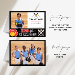 Softball Card Template Canva, INSTANT DOWNLOAD, Personalized Cards for ...