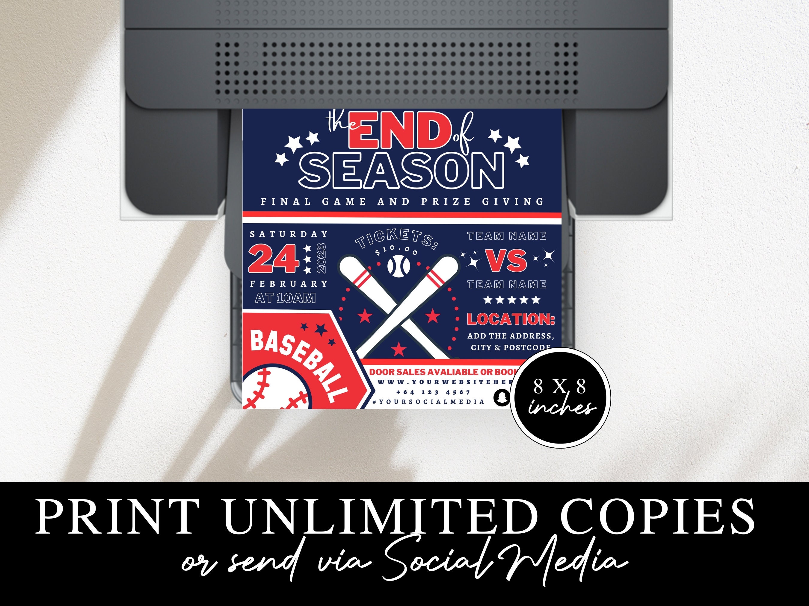 Editable Baseball Flyer Template INSTANT Downloadbaseball - Etsy