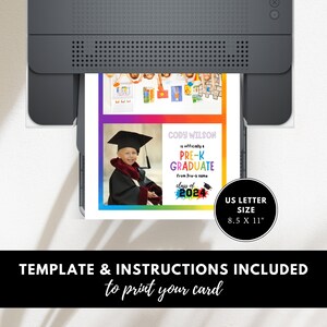 Pre-k Graduation Card, INSTANT DOWNLOAD, Certificate of Completion Pre ...