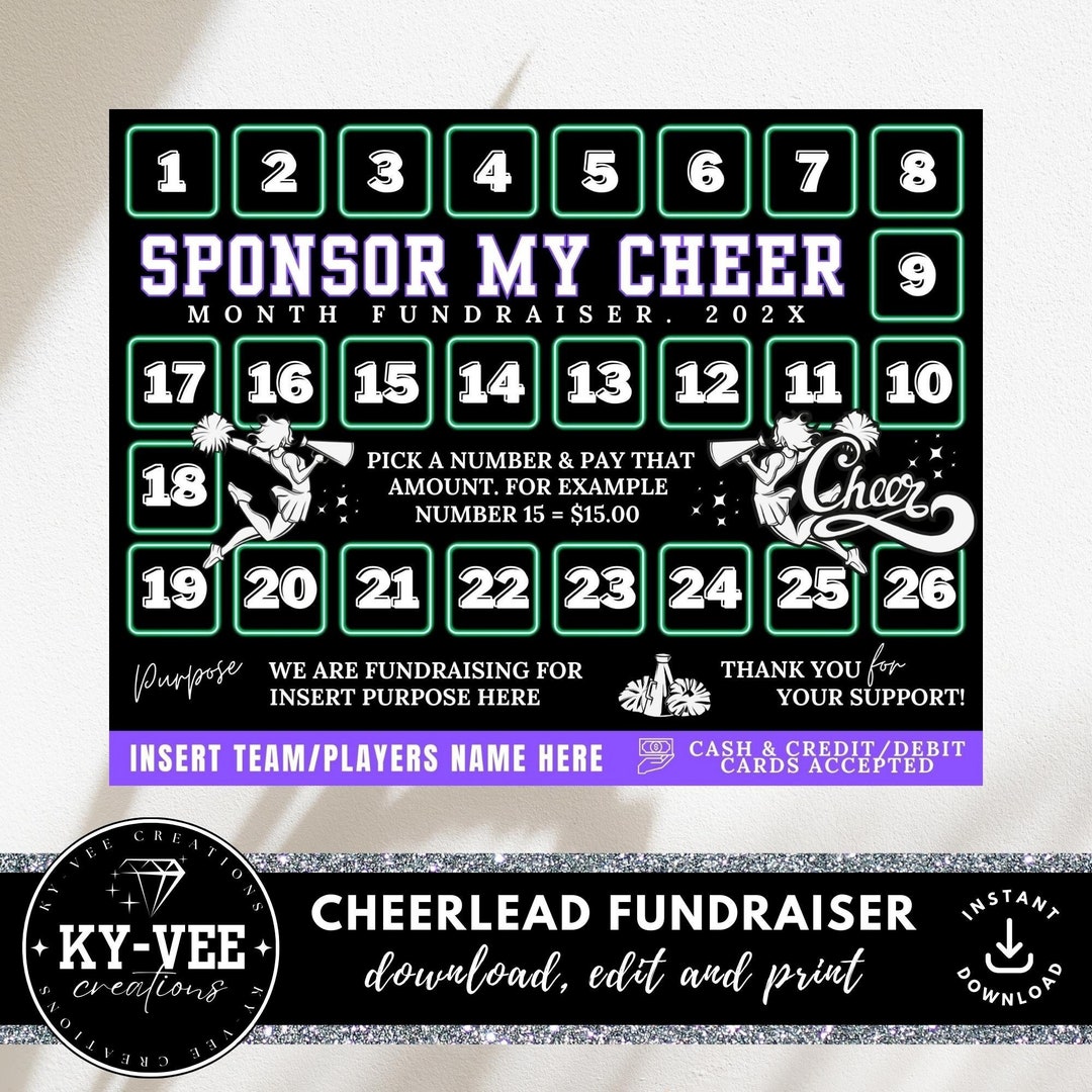 Pay the Day Cheerleading, Sponsor My Cheer Season Template, Pick a Date ...