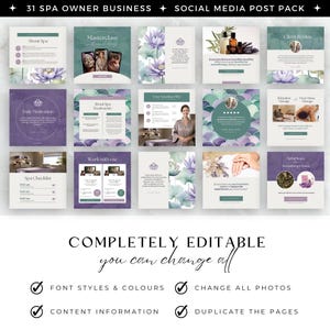 Spa Owner Social Media Post, INSTANT DOWNLOAD, Beauty Business ...