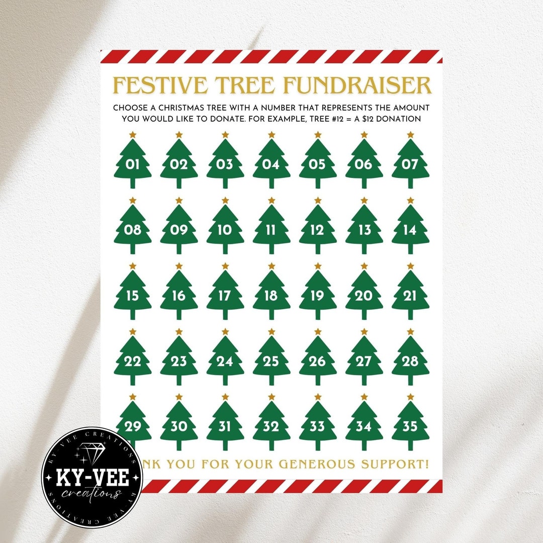 Christmas Tree Printable Fundraiser, Pay the Day, Black Out My Board ...