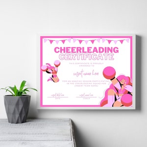 Cheer Certificate, INSTANT DOWNLOAD, Editable Cheerleading Certificate ...