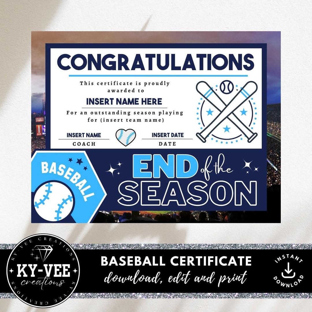 End of Season Baseball Awards Template, Little League Editable ...