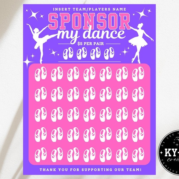 Sponsor My Dance Season Template - Etsy