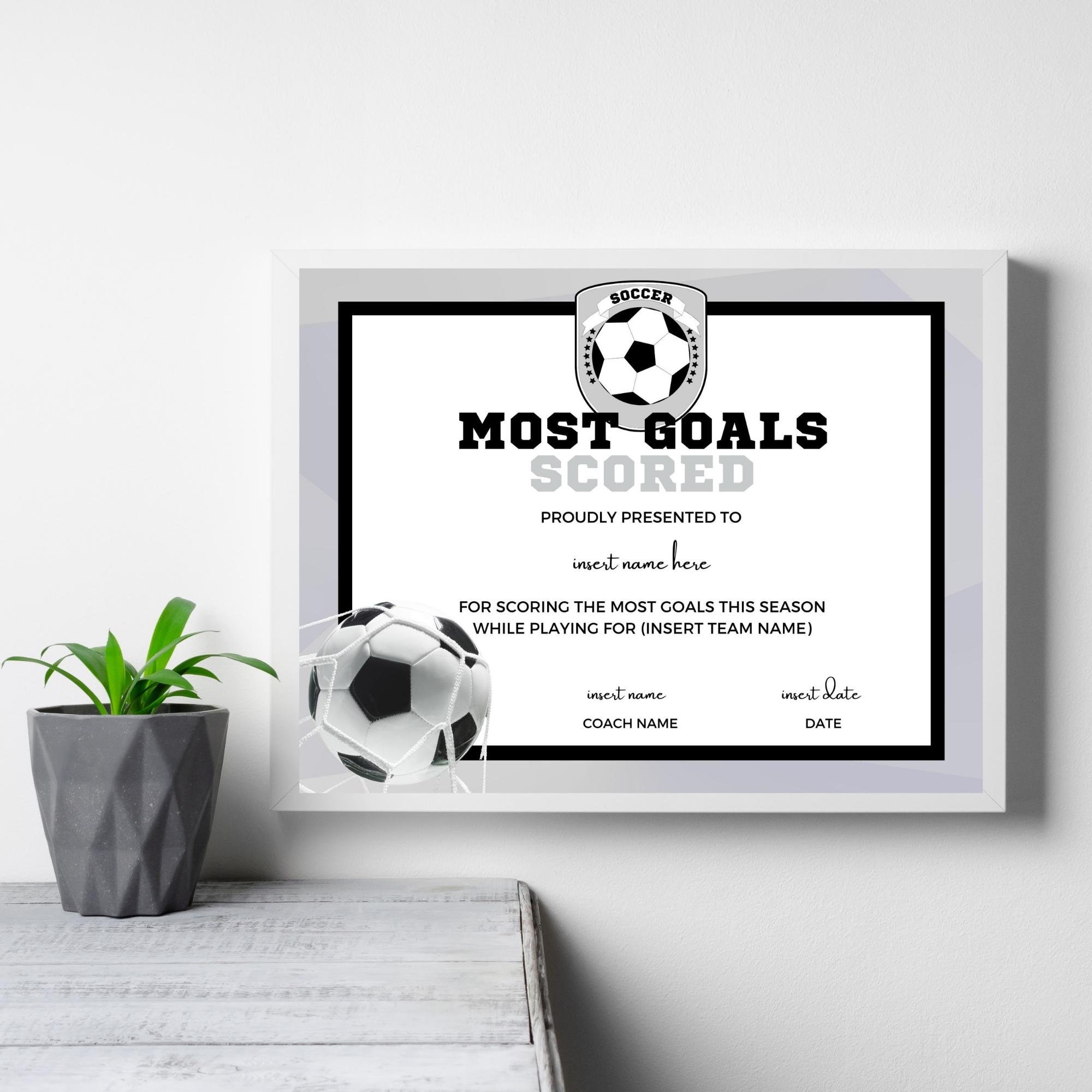 15 Printable Soccer Award Certificates INSTANT DOWNLOAD, Editable ...