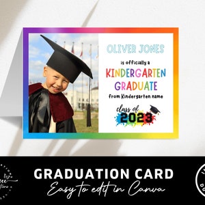 Kindergarten Graduation Card INSTANT DOWNLOAD Editable Kindy - Etsy