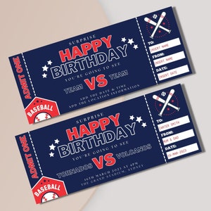 Printable Baseball Tickets INSTANT DOWNLOAD Baseball Ticket - Etsy