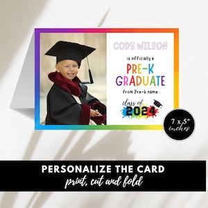 Pre-k Graduation Card, INSTANT DOWNLOAD, Certificate of Completion Pre ...