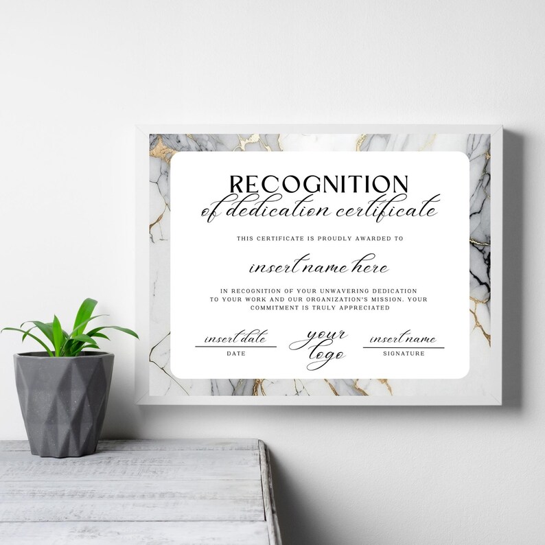 Recognition of Dedication Certificate, Employee Appreciation Template ...