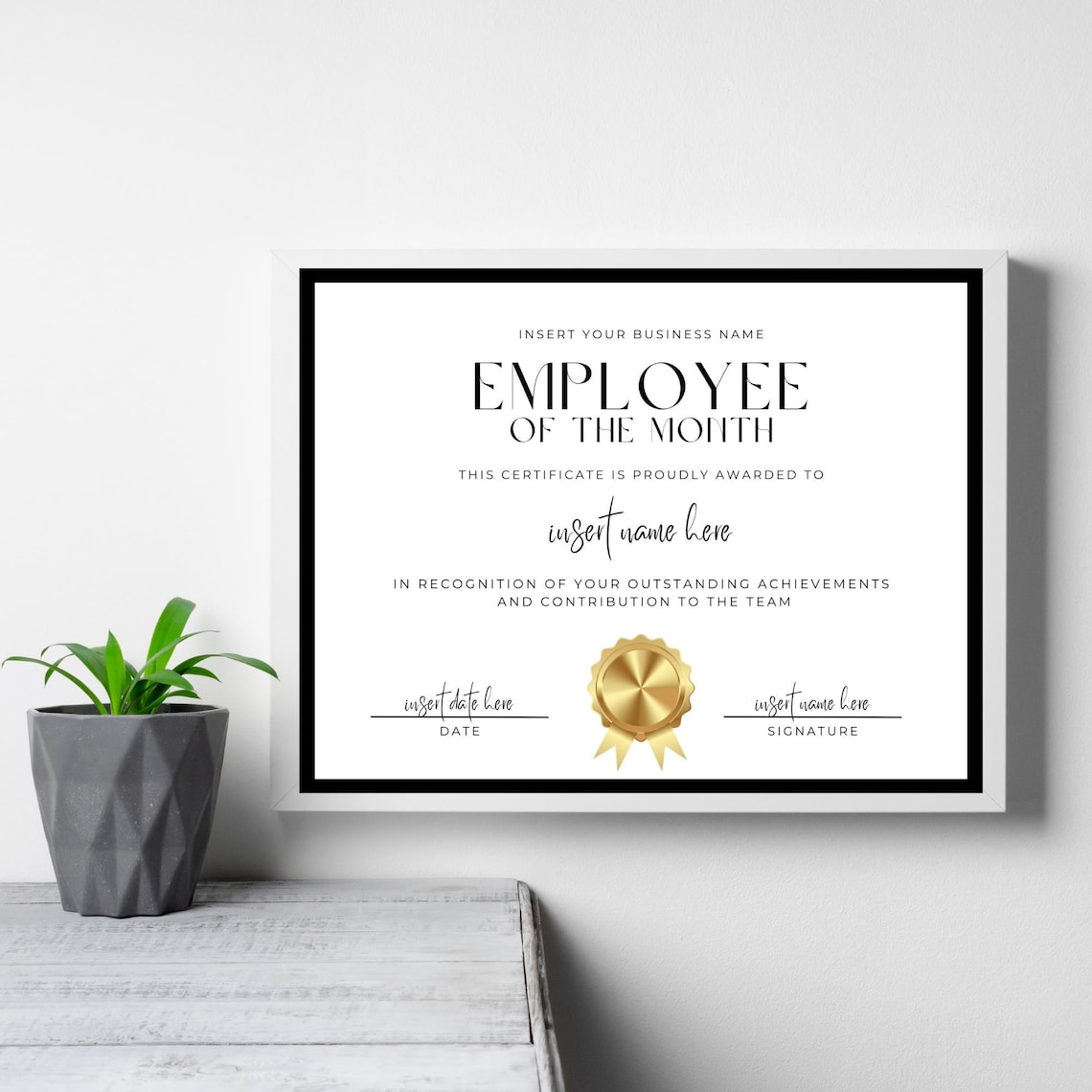 Employee Recognition Certificate Template INSTANT DOWNLOAD - Etsy