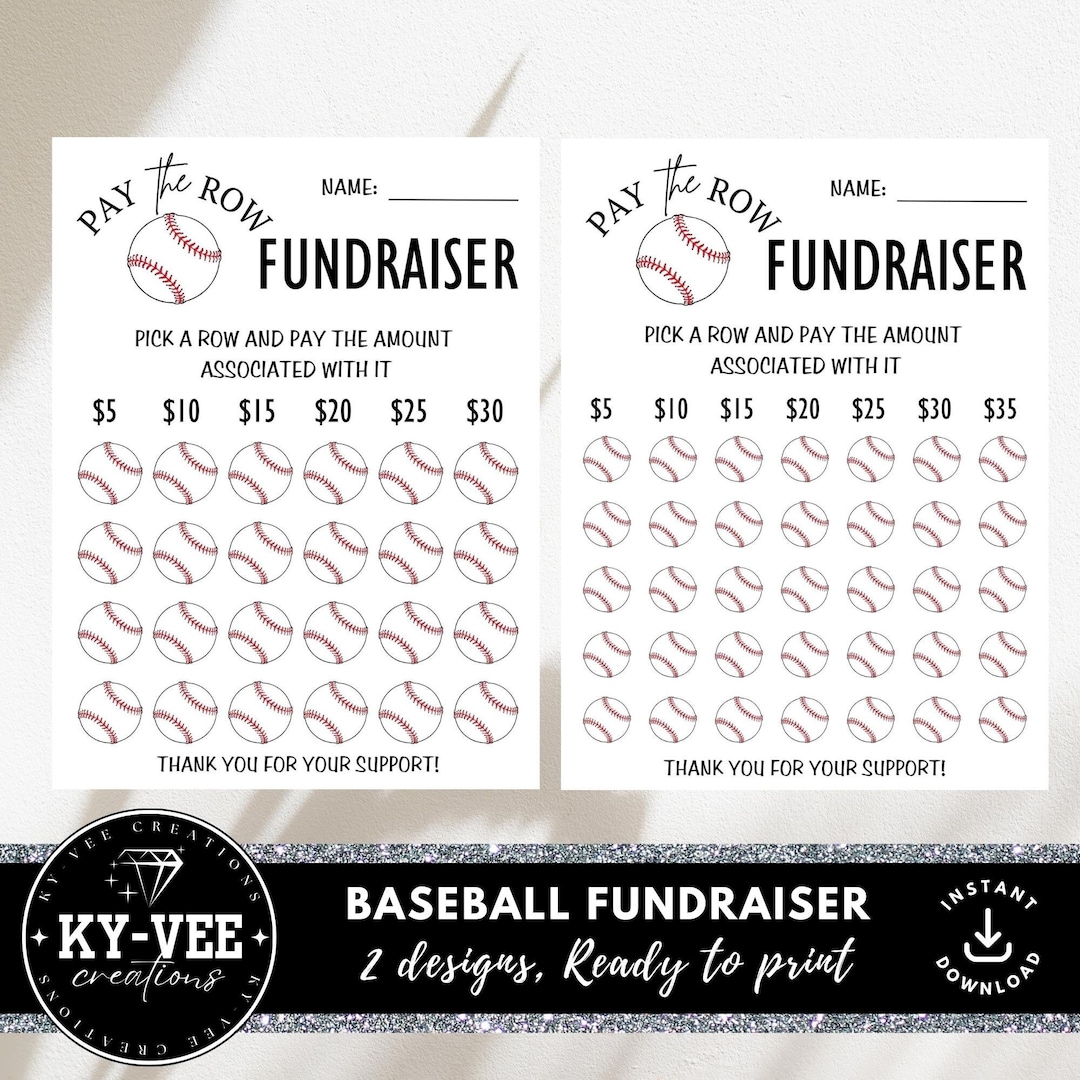 Printable Baseball Fundraiser, Pay the Row for Little League Team ...