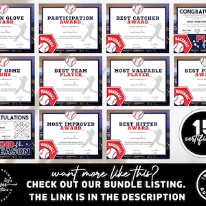Editable Baseball Certificate Template Player of the Day - Etsy