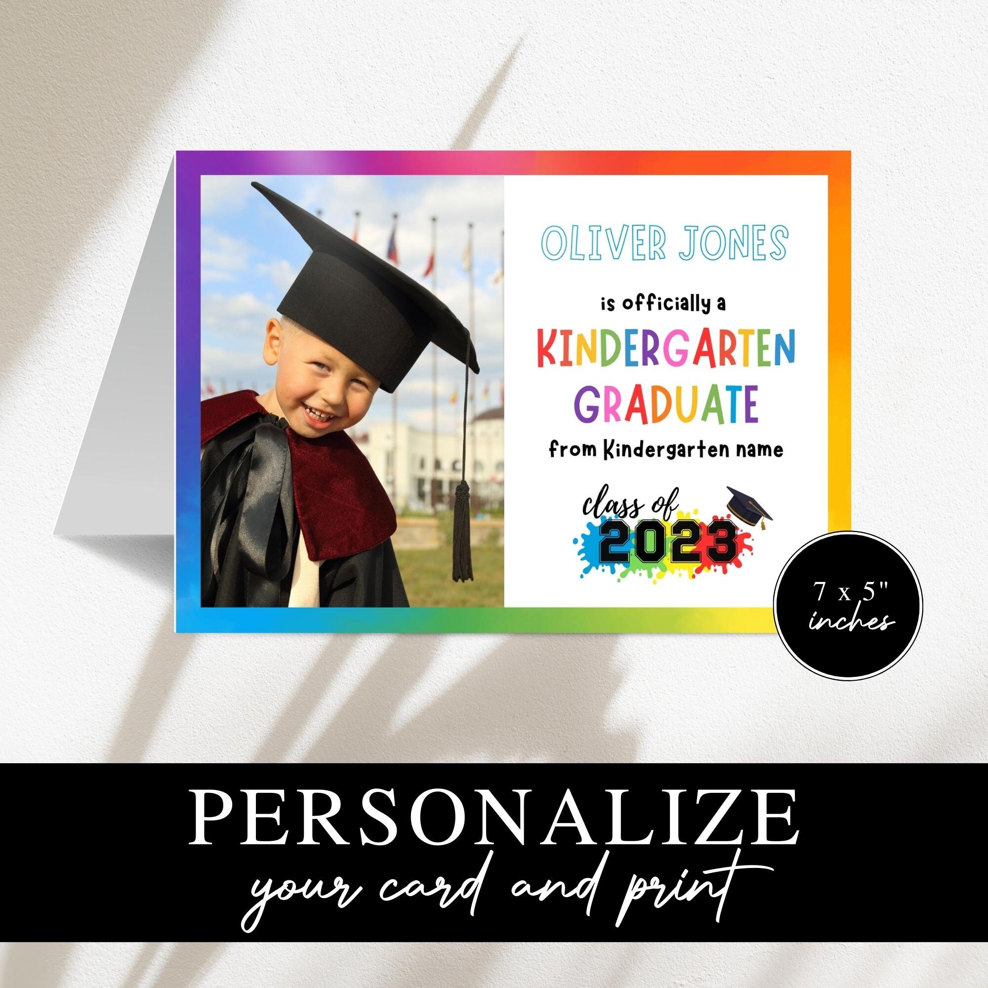 Kindergarten Graduation Card INSTANT DOWNLOAD Editable Kindy - Etsy