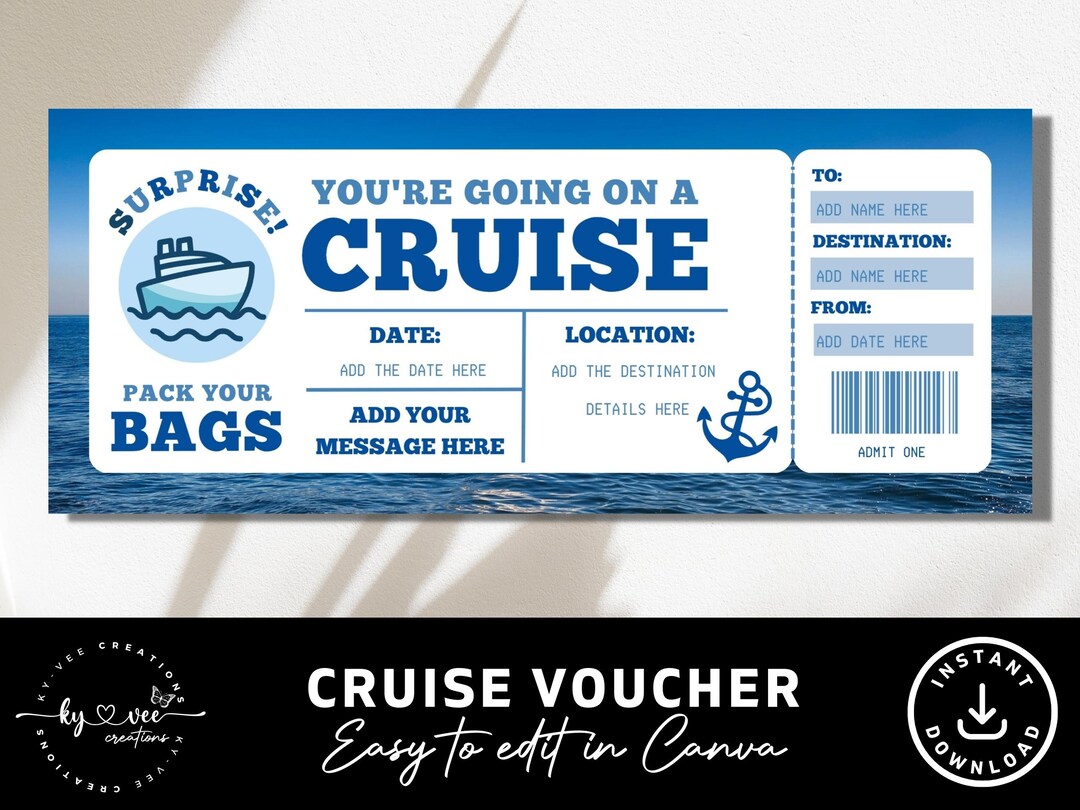 Cruise Boarding Pass Template INSTANT DOWNLOAD Printable - Etsy