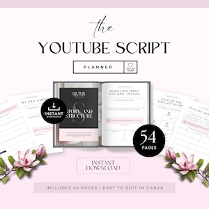 Youtube Script Planner, INSTANT DOWNLOAD, Youtube Video Channel ...
