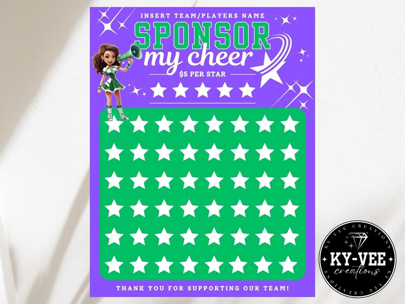 Clear the Board Fundraiser, Sponsor My Cheer Season Template, Black Out ...