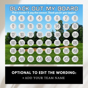 Black Out My Board Golf Fundraiser Template, Fundraising for Donations ...